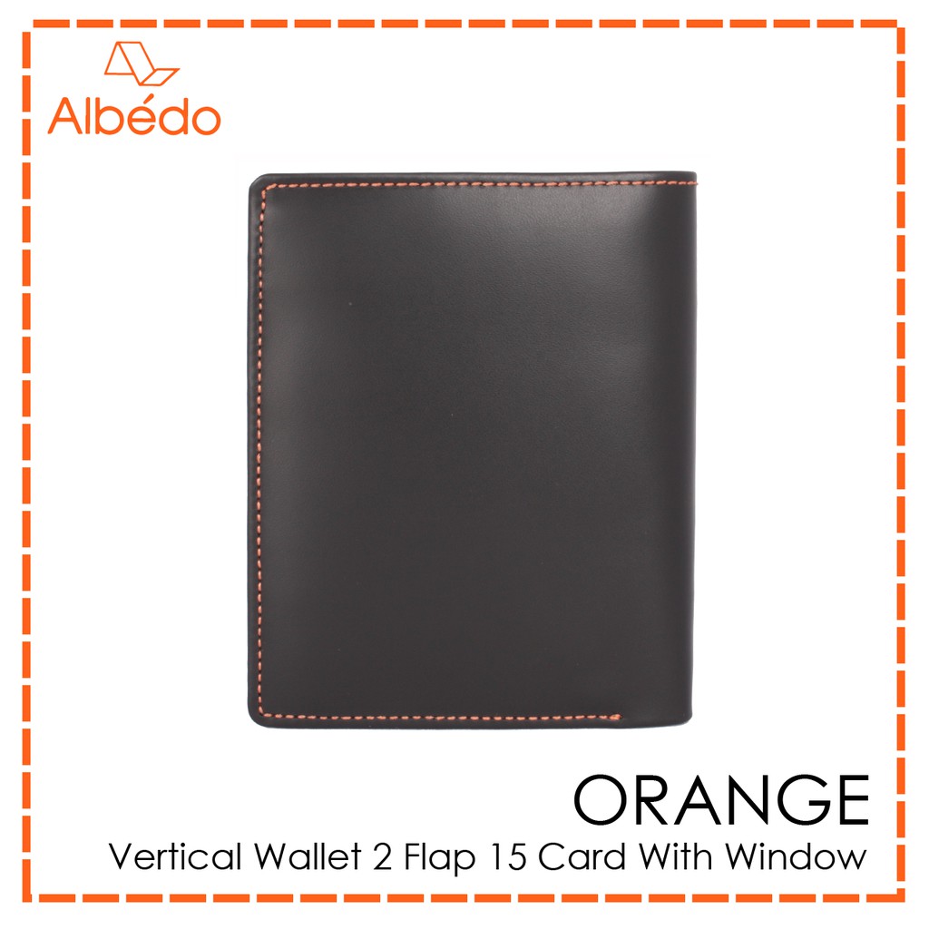 Albedo ORANGE VERTICAL WALLET 2 FLAP 15 CARD WITH WINDOW กระเป๋าสตางค์ ...