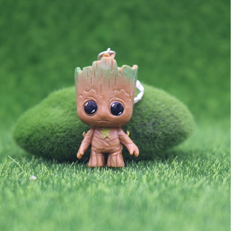 Groot Keychain Bag Car Key Chain Cute Tree Man Pendant Figure Keyring ...