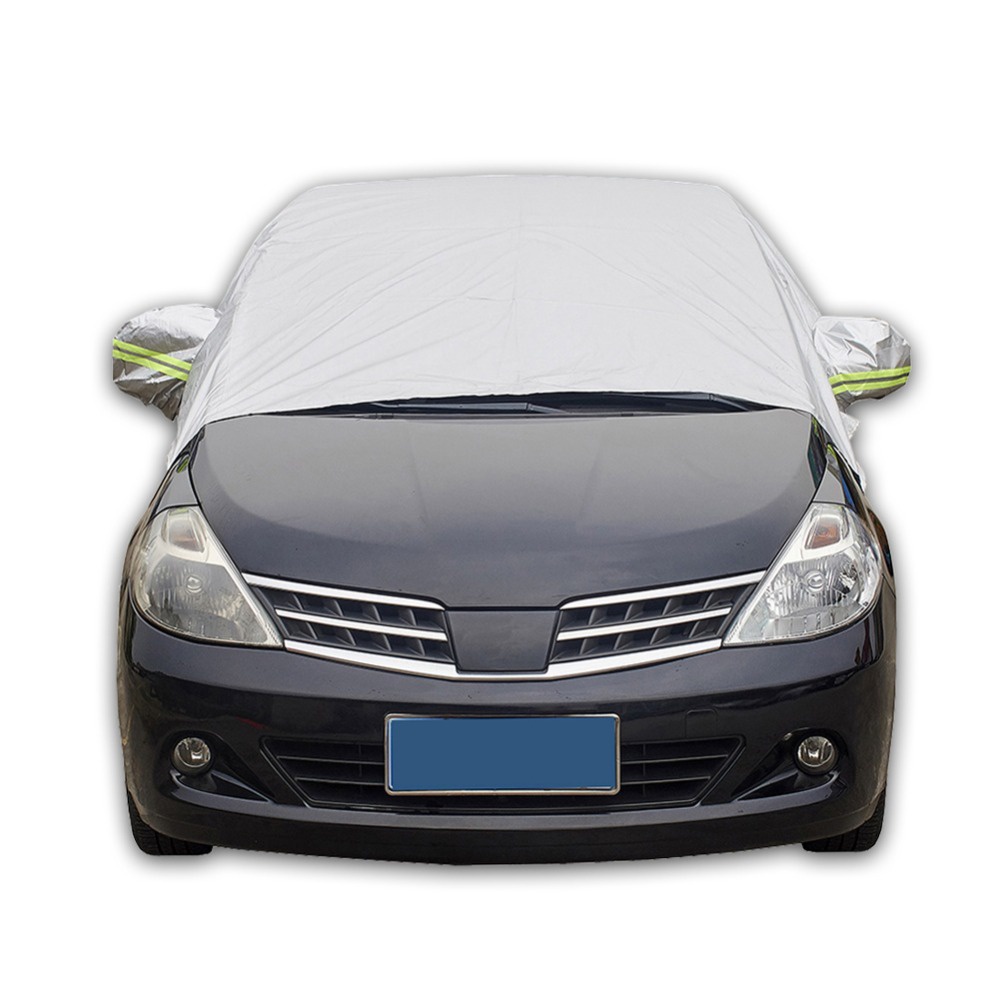 Universal Car Covers Sun Heat Protection Snow Ice Waterproof Half Cover ...