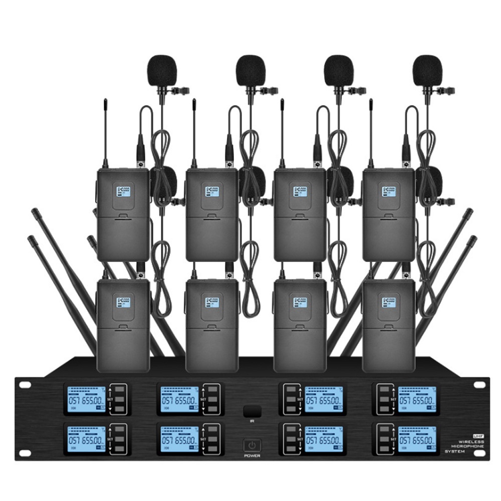 BProfessional UHF wireless microphone 8 channel handheld microphone ...