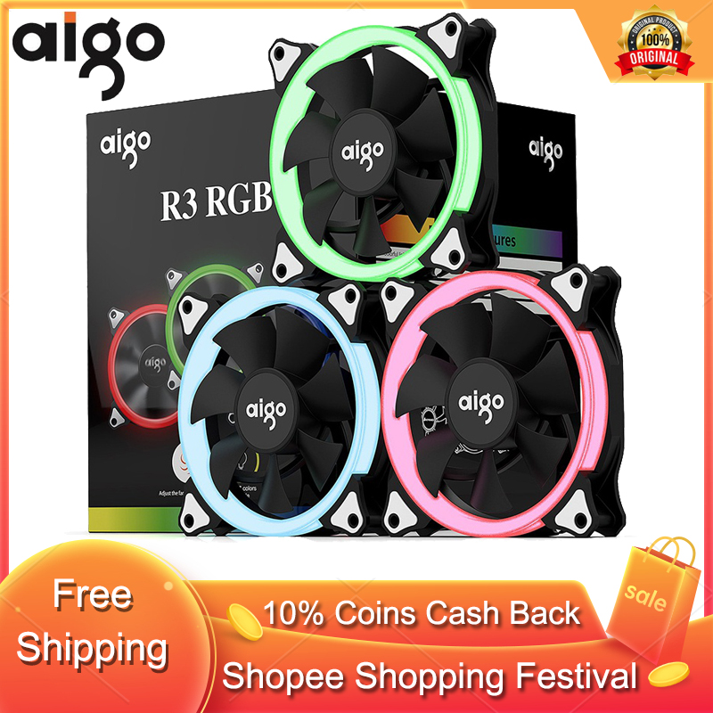 120mm pc computer fan 4 LED Light 12CM Fan PC CPU Cooling Cooler Fan ...