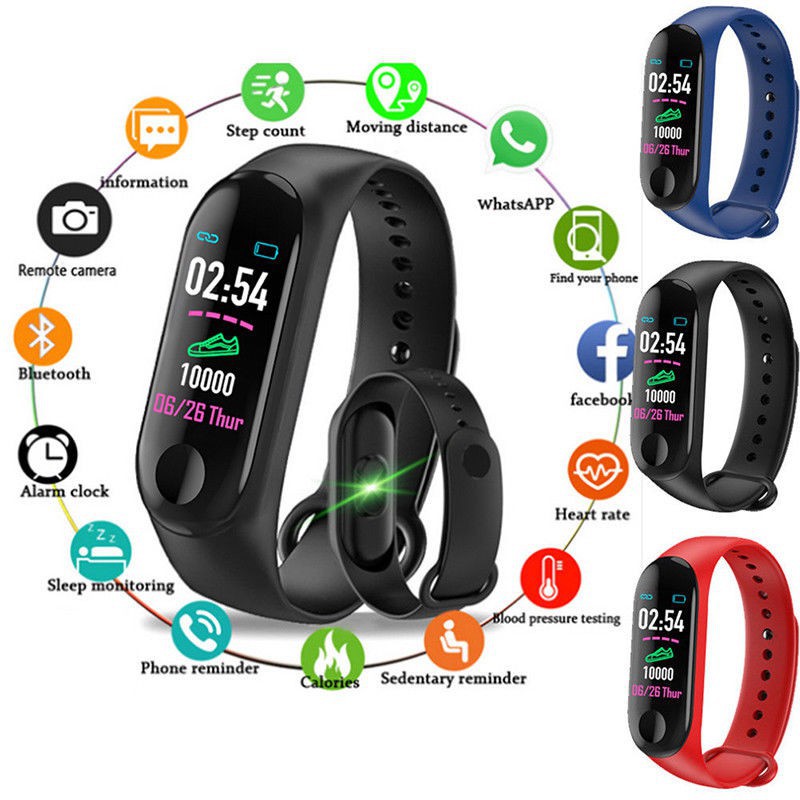 M3/ M4 Plus Smart Watch Bracelet band Bluetooth Waterproof Blood ...