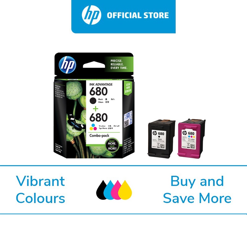 HP 680 ColorBlack Ink Combo 2 Black Ink Cartridge - online_hp - ThaiPick