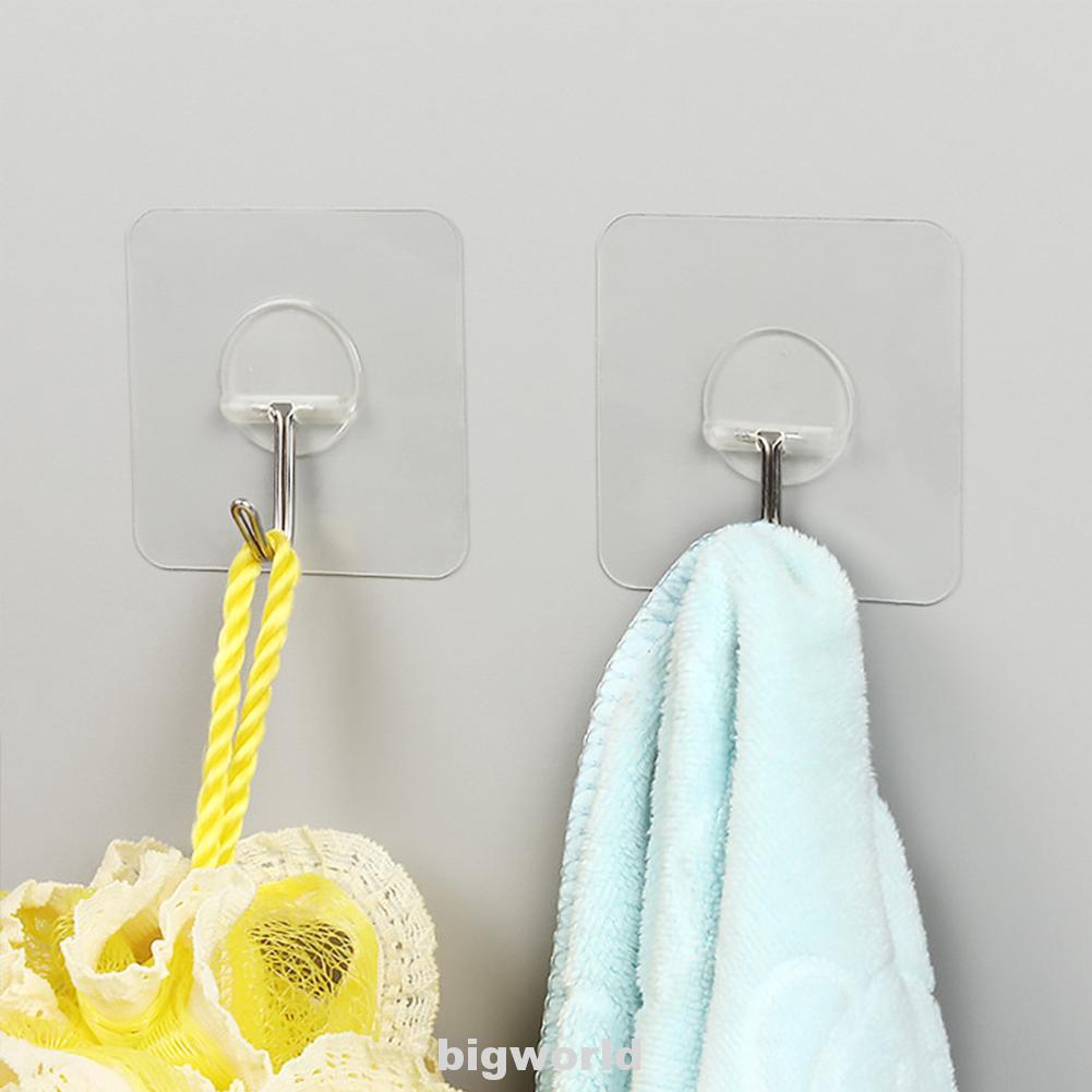Adhesive Seamless Waterproof Bathroom Hanger Transparent Wall Mount ...