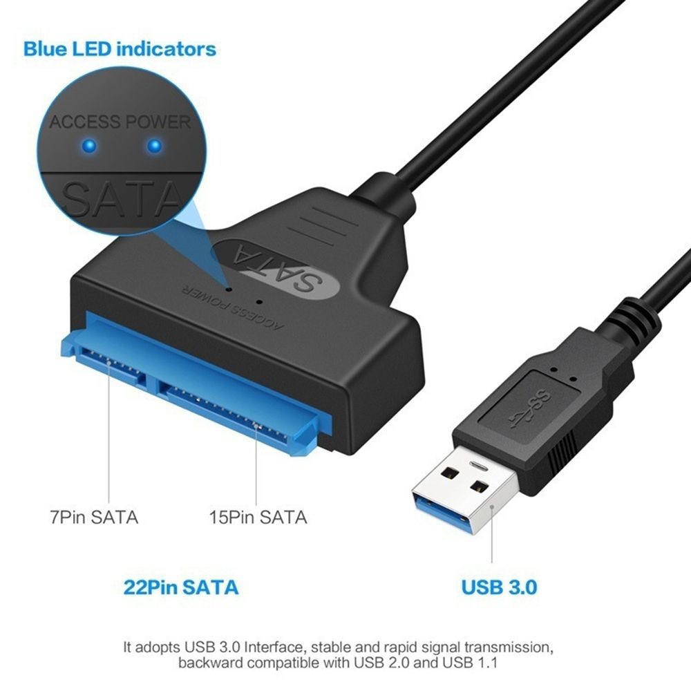 สายเคเบิ้ลอะแดปเตอร์แปลงสัญญาณ external hdd ssd led 22 pin usb 3 . 0 to ...