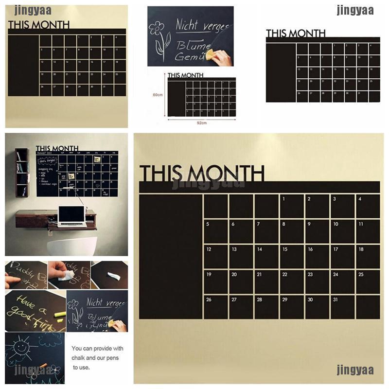 YS Monthly Calendar Chalk Board Blackboard Vinyl Wall Sticker Home ...