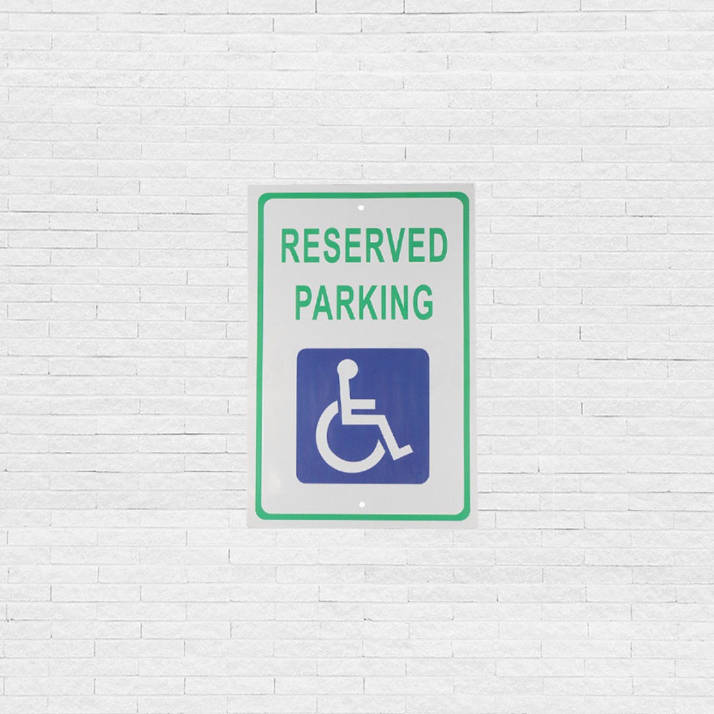 8'' x 12'' Aluminum Reserved Handicap Parking Sign W/ Wheel Chair ...