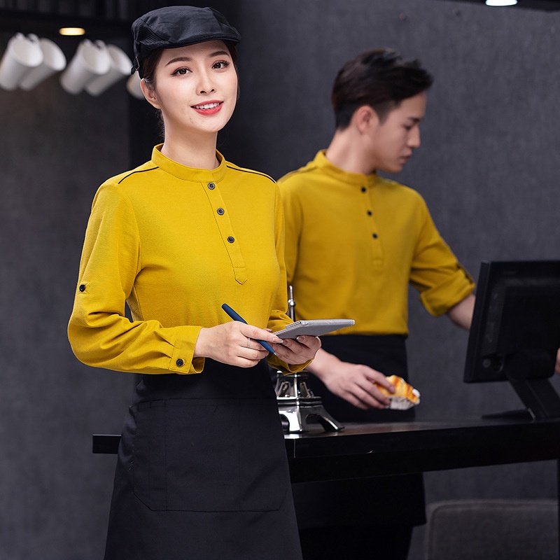 Jinrui Professional Customized Clothing Waiter Workwear Long-Sleeved T ...