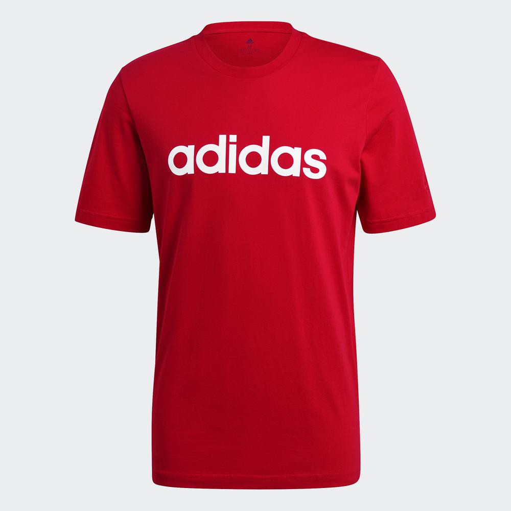 adidas เสื้อยืด Essentials Embroidered Linear Logo ผู้ชาย สีแดง GL0061 ...