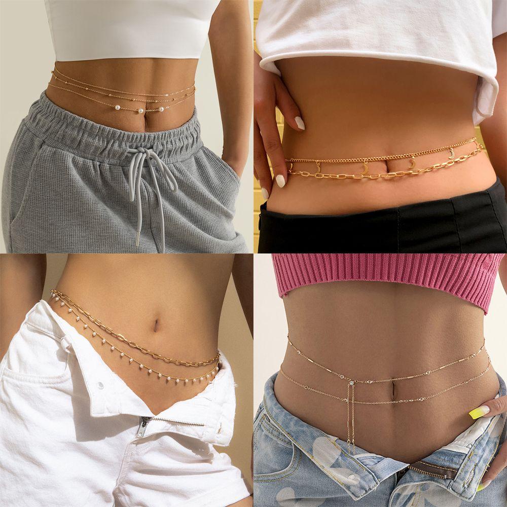 Future Simple Layered Waist Chain Sexy Body Jewelry Beads Belly Chains