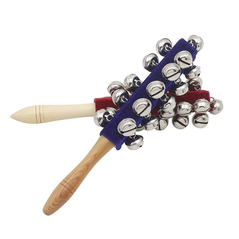 1pcs musical instrument hand holding tambourine four bell ring rattle ...