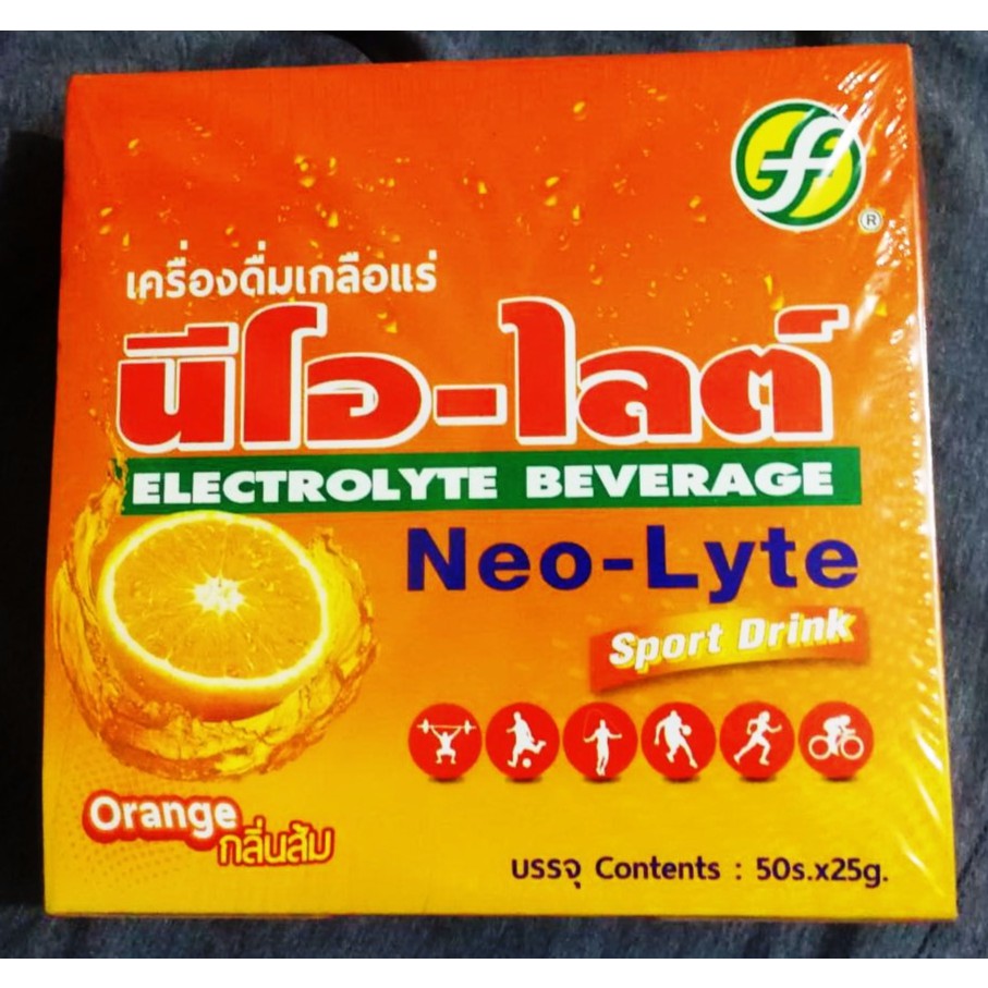 เครื่องดื่มเกลือแร่ นีโอ-ไลต์ Electrolyte Beverage (Orange) 1 box (25g ...