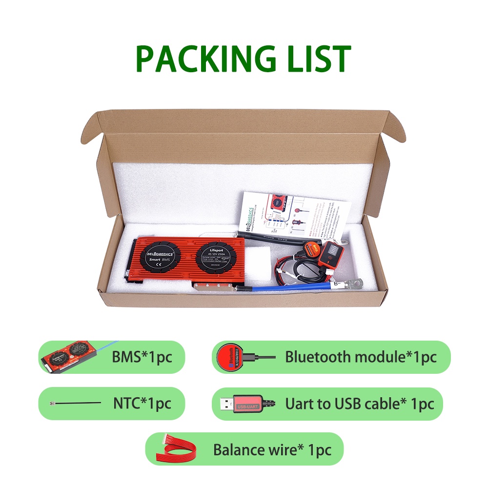 Smart BMS LiFePO4 3S 4S 6S 7S 8S 10S 12S 13S 14S 15S 16S 17S 20S 24S 3.2V Bluetooth APP Uart ...