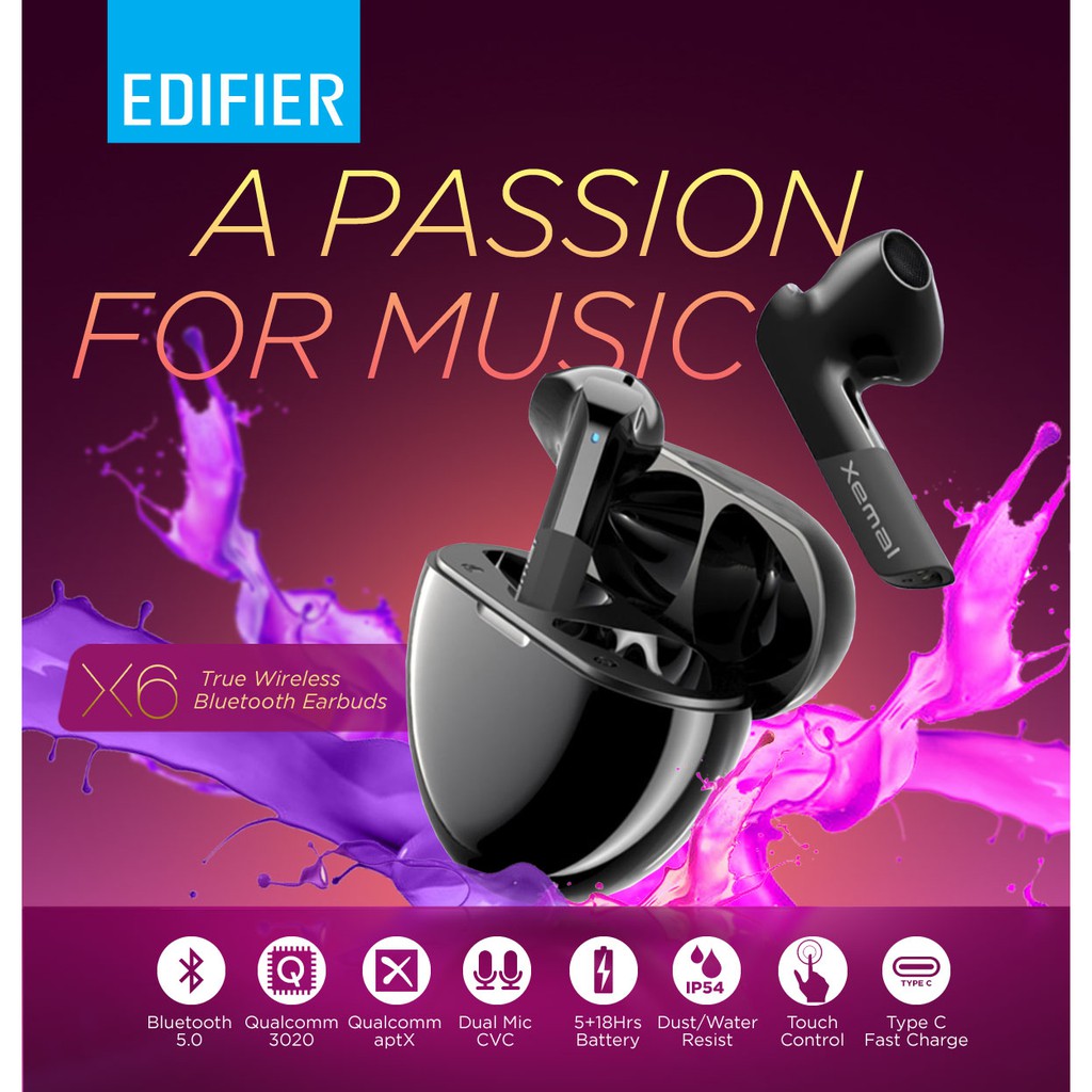 จัดส่งฟรีหูฟัง EDIFIER X6 True Wireless Stereo / (สีดำ) / ของแท้ ...