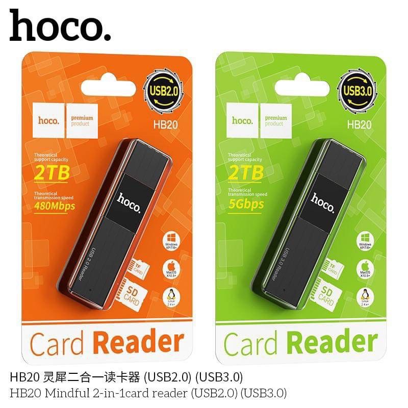 Hoco HB20 2in1 Card Reader Support 2TB - tcfmobile - ThaiPick