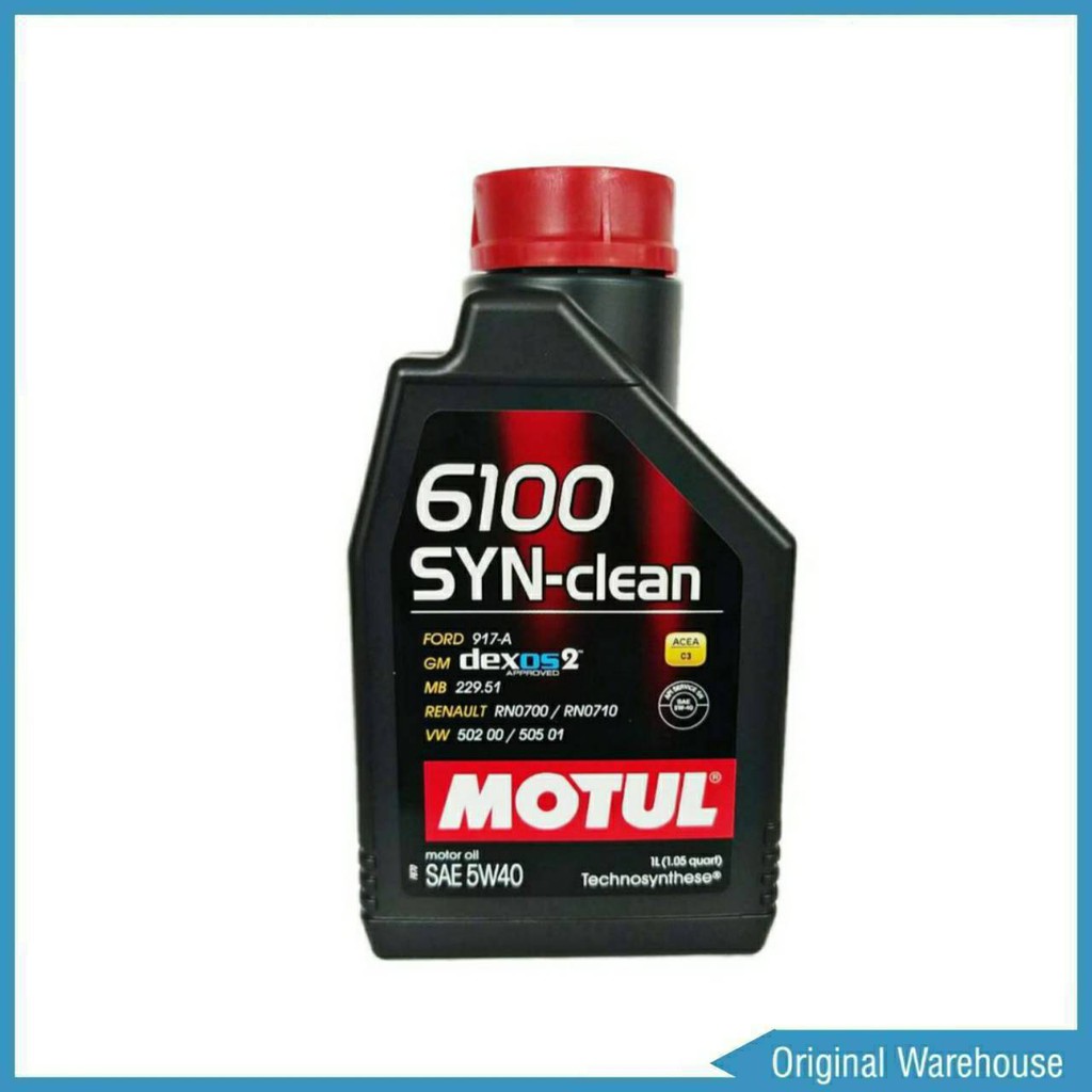น้ำมันเครื่อง MOTUL 6100 SYN-clean 5W-40 1ลิตร dexos2 สังเคราะห์แท้100% ...