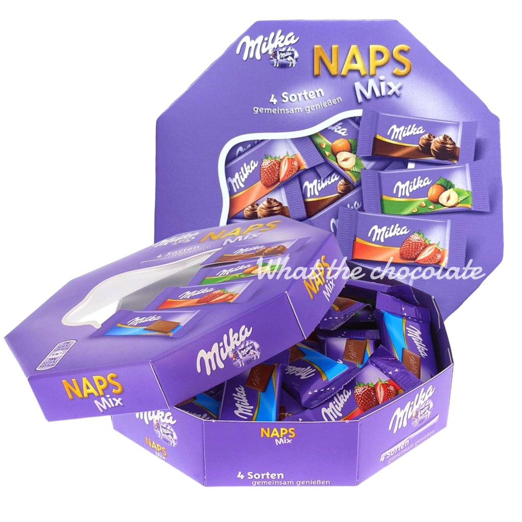 Milka Naps Mix รวมช็อคโกแลตนม 4 แบบ | Shopee Thailand