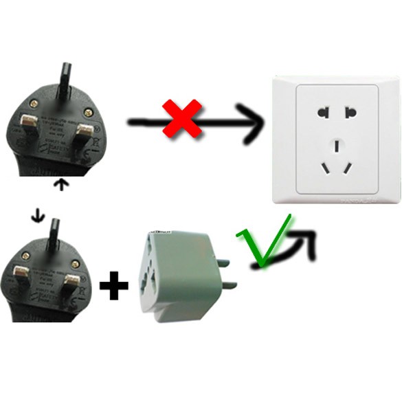 Universal Travel AC Wall Power Adapter China and UK Plug to US Plug ...