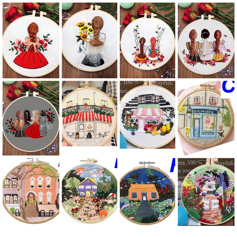 Embroidery Set Beginner ชุดปักผ้าสำหรับมือใหม่ มีสะดึงแถมให้ทุกชุด ...