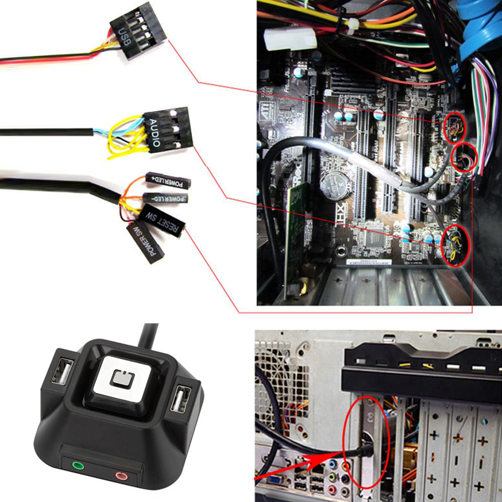 สวิทช์คอมพิวเตอร์แบบ Dual Button USB Power Switch PC - april.th - ThaiPick