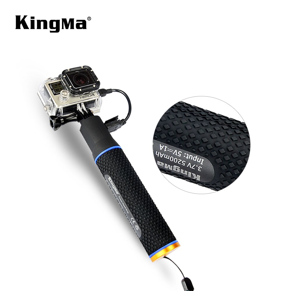 KingMa 5200mAH Power Bank Selfie Stick Handle Grip For GoPro Hero 4/3/3 ...