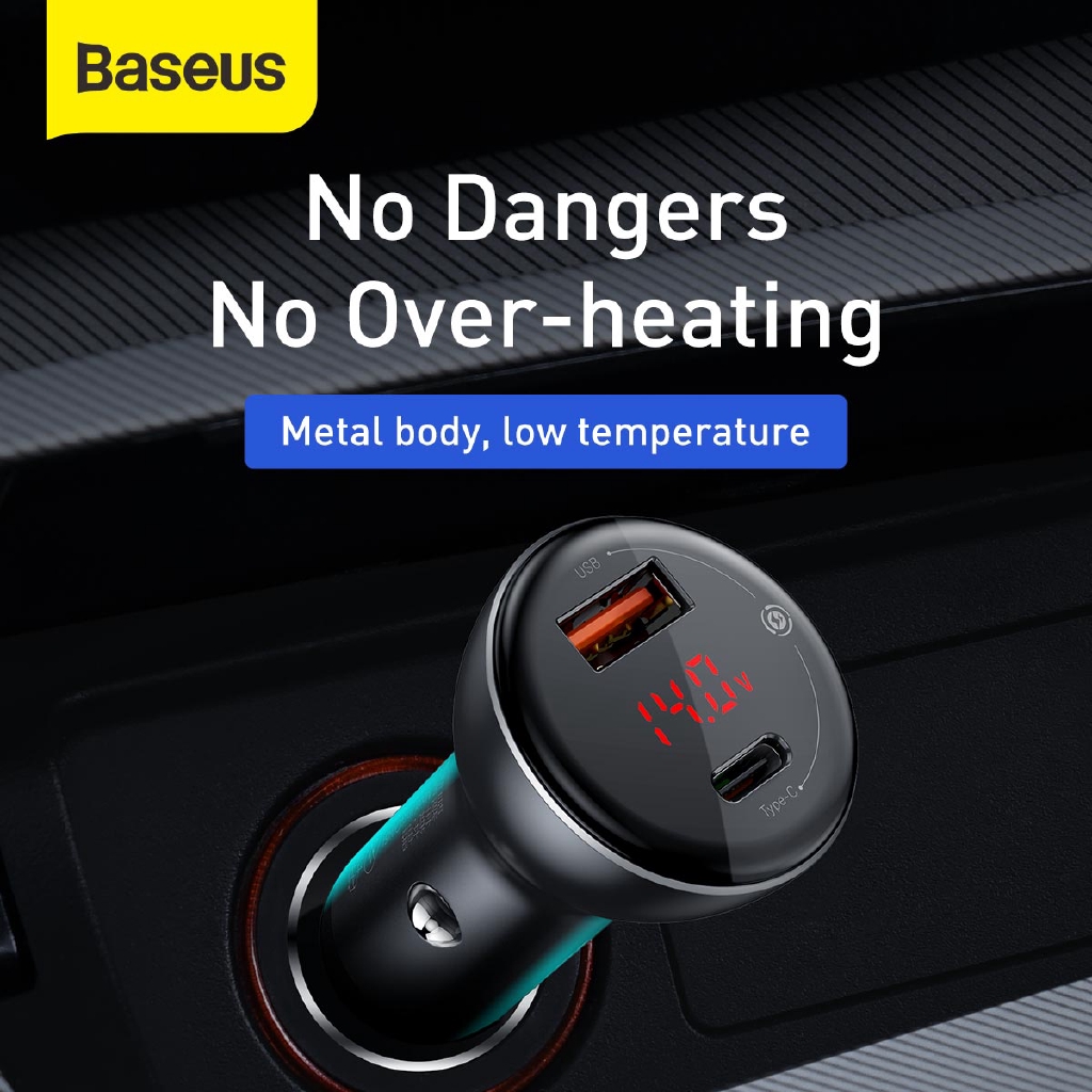 อะแดปเตอร์ชาร์จ 45 w type c+usb dual ports car charger พร้อมสายเคเบิ้ล ...