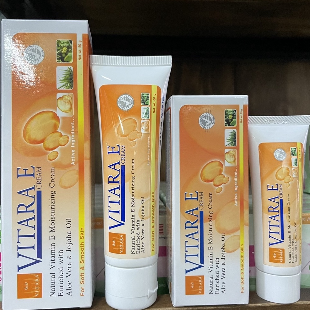 แผลเป็นจากสิว Vitara-E Cream ไวทาร่า อี ครีม 25 กรัม และ 50 กรัม - acne ...