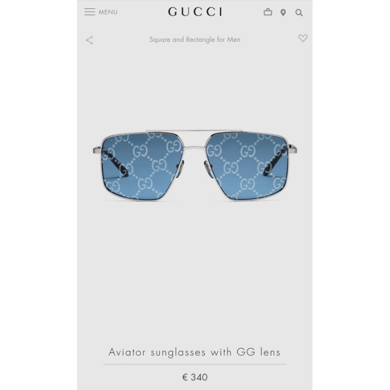 Gucci aviator sunglasses with GG blue lenses - share_shoppp - ThaiPick
