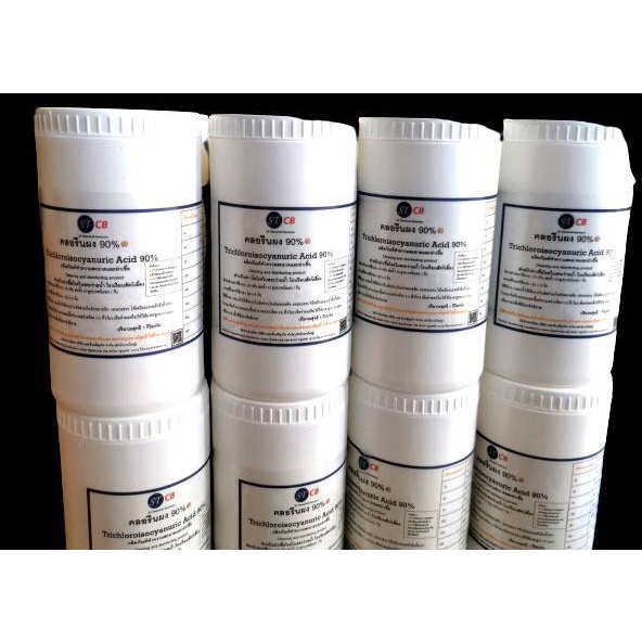 คลอรีนผง 90 Chlorine Powder TCCA 90 บรรจุถุงซิป แถมช้อนตัก ในกระปุก ...