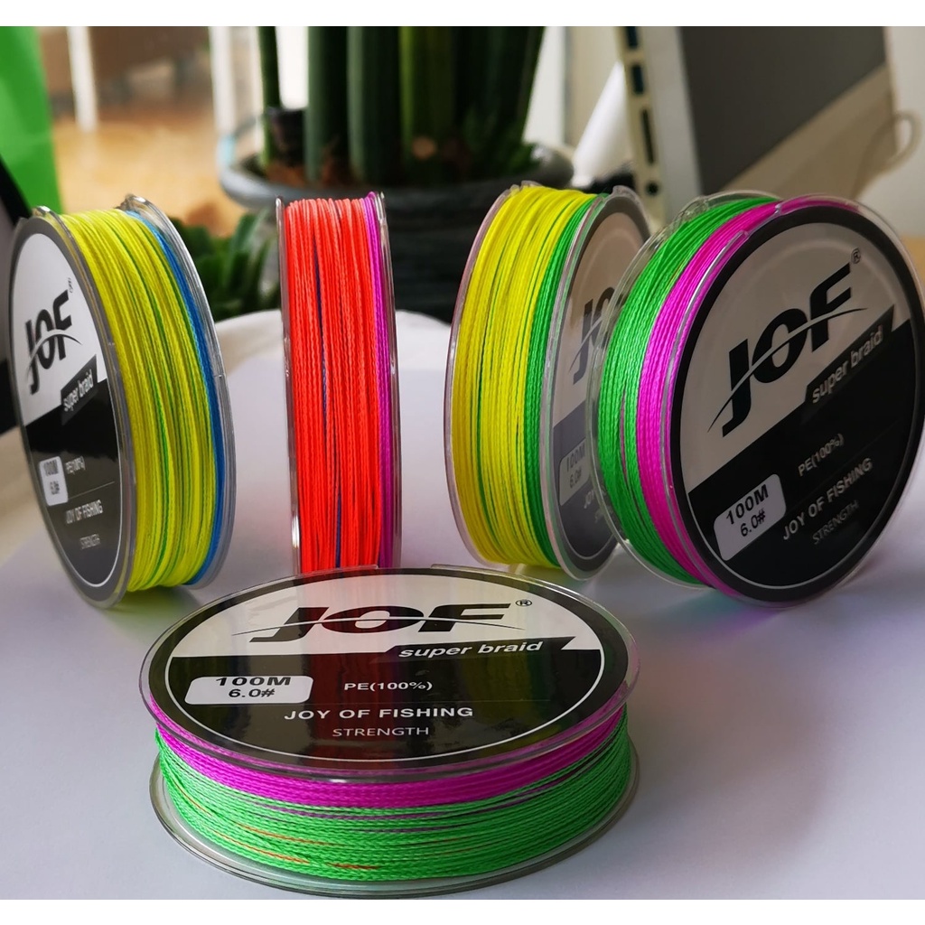 1-2 วัน(ส่งไว ราคาส่ง) JOF PE ถัก4 100M สายพีอีถัก4 ยาว 100เมตร เหนียว ...