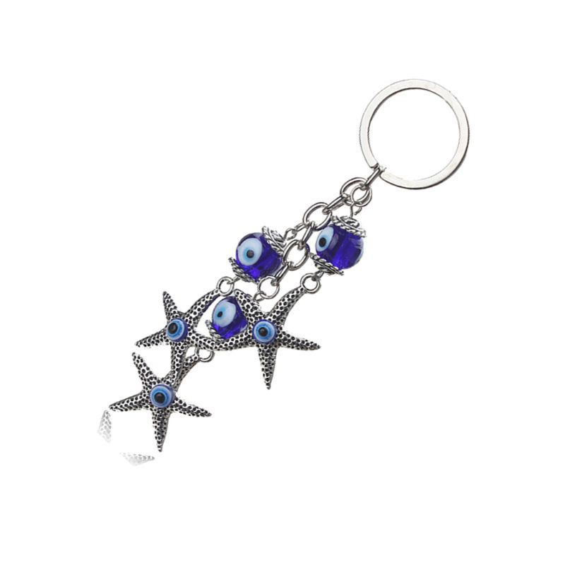 Turkish Blue Evil Eye Keychain Car Key Ring Amulet Lucky Charm Hanging ...