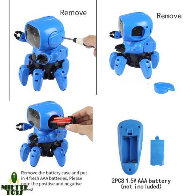 【mie】Smart Induction 6-Legged Electric RC Robot DIY Unassembled Kit ...