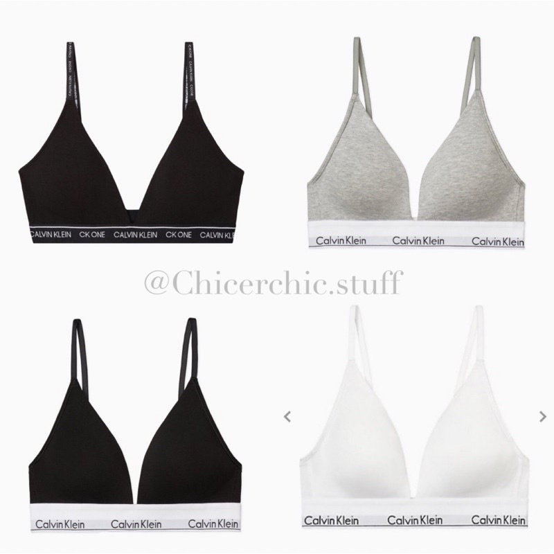 (พร้อมส่ง)Calvin Klein - Modern cotton lightly lined triangle และ Ck ...