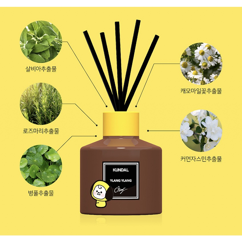 หรี่แสงได้ เครื่องกระจายกลิ่นอโรม่า [KUNDAL] BT21 Perfume Diffuser/Rose ...