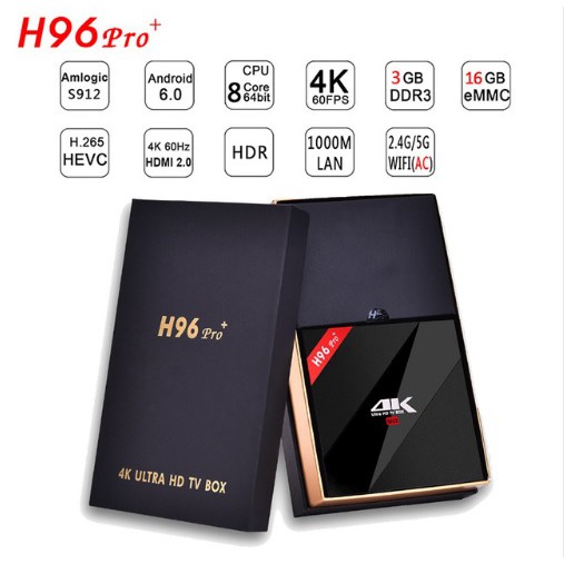 H96 PRO+ Android 7.1 TV Box Ram 3G ROM 16G (Amlogic S912 64bit Octa ...