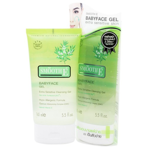 Smooth E Babyface Gel Extra Sensitive 5.5oz (165ml.) จำนวน 1 หลอด | Shopee Thailand