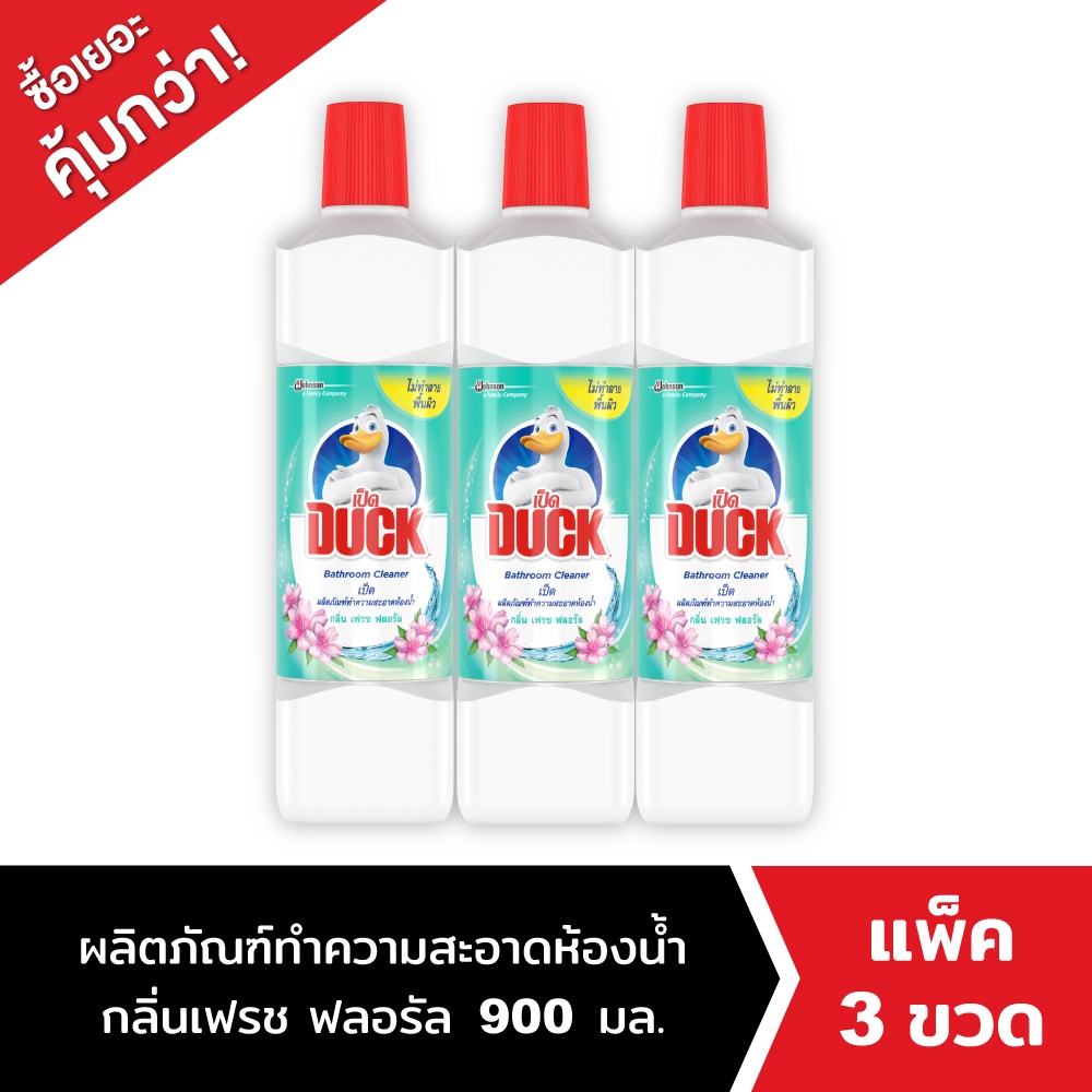 Duck Clean Fresh Fresh Floral Bathroom Cleaner 900ml Pack 3 - sc ...