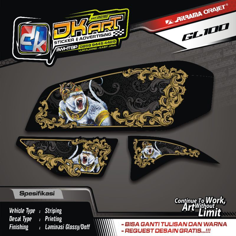 สติ๊กเกอร์ลายกราฟฟิกสําหรับ Honda Gl 100 Anoman Batik - dkart.sticker ...