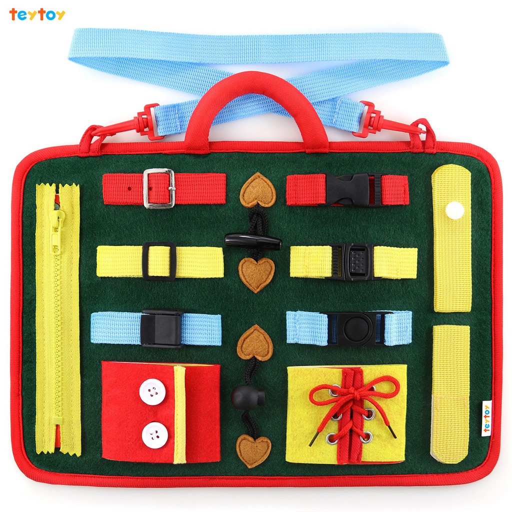 TEYTOY Busy Board Toy for Toddlers Baby Toy Basic Skills Activity Board ...