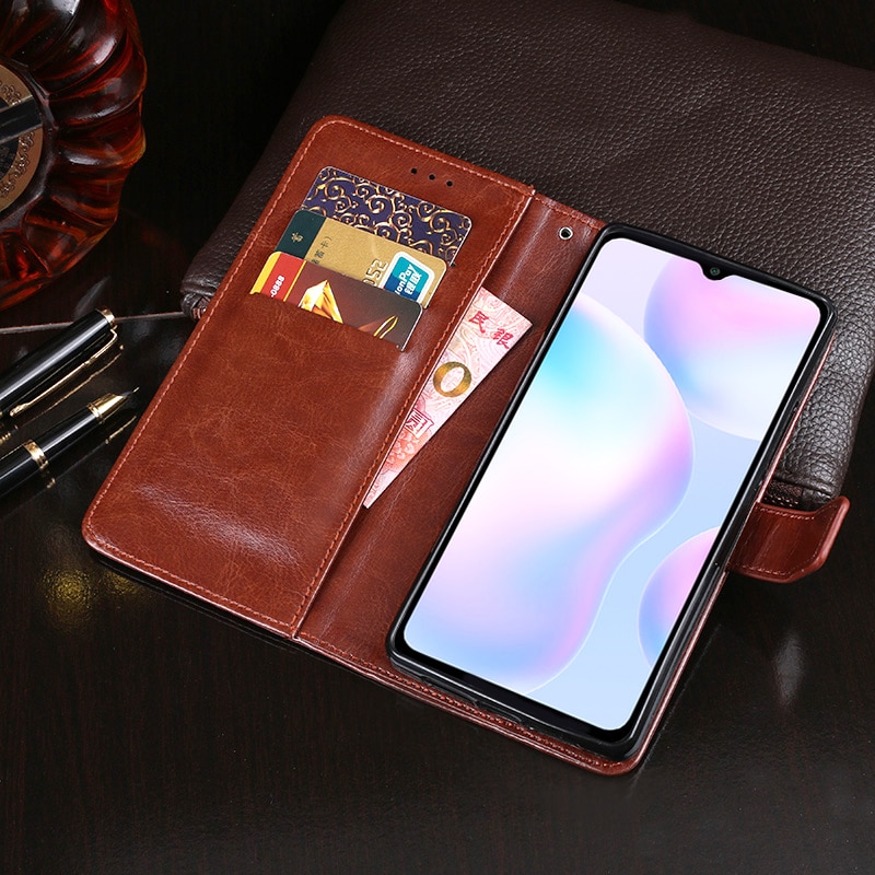 เคสโทรศัพท์หนังฝาพับพร้อมช่องใส่บัตรสําหรับ Xiaomi Redmi 9c - yaya168 ...