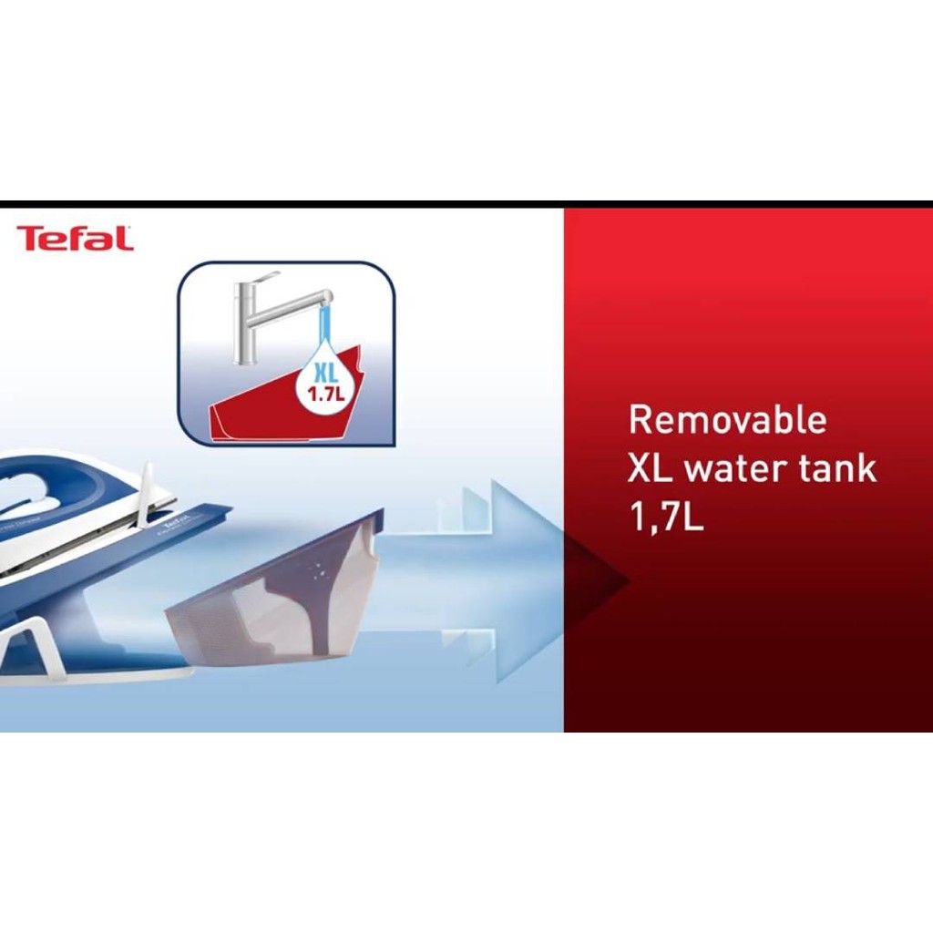 Tefal sv7120 เตารีดแรงดันไอน้ำ 6 บาร์ ความจุ 1.7 ลิตร กำลังไฟ 2380-2830 วัตต์ รุ่น Express ...