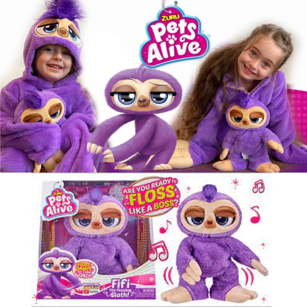 Pets Alive Fifi the Flossing Sloth Battery-Powered Robotic Toy by ZURU ...