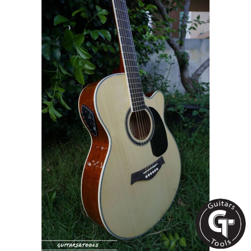 กีตาร์โปร่งไฟฟ้าราคาถูก คุณภาพดี กีตาร์โปร่งมือใหม่40นิ้วRuison RA-12CE ...