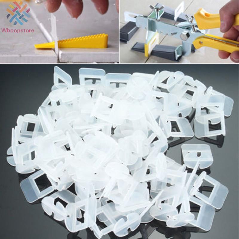 100x Tile Leveling System Clips Levelling Spacer Tiling White Tools ...