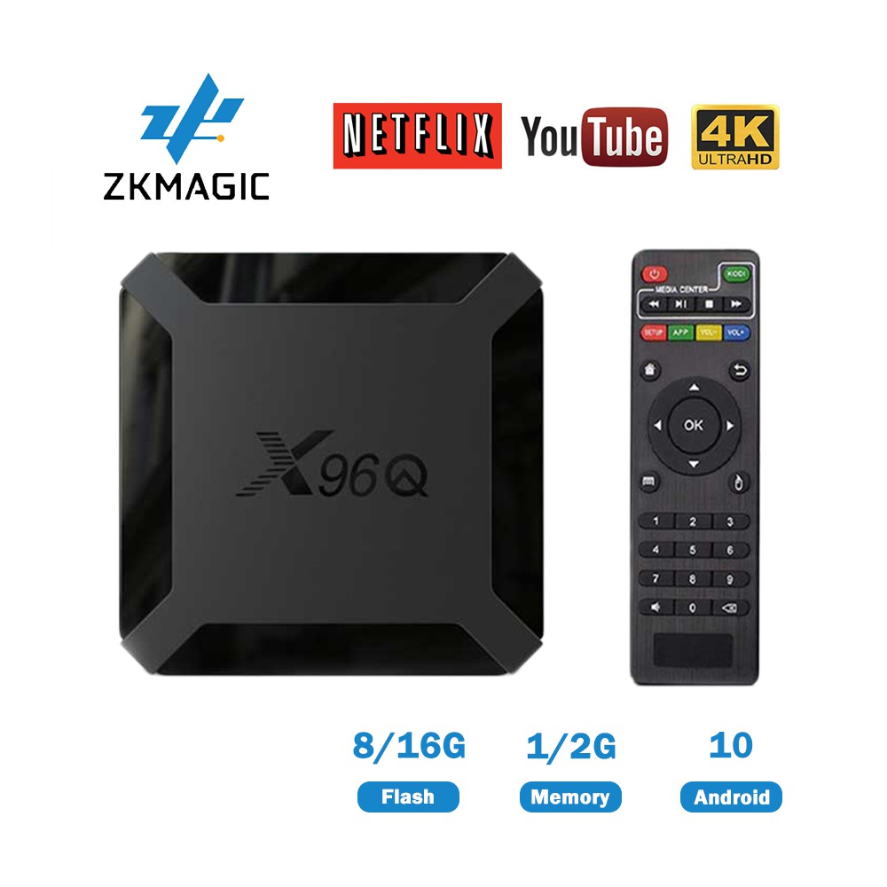X96Q TV Box Android 10 Allwinner H313 Quad Core 4K 2.4G Wifi 1GB 8GB ...