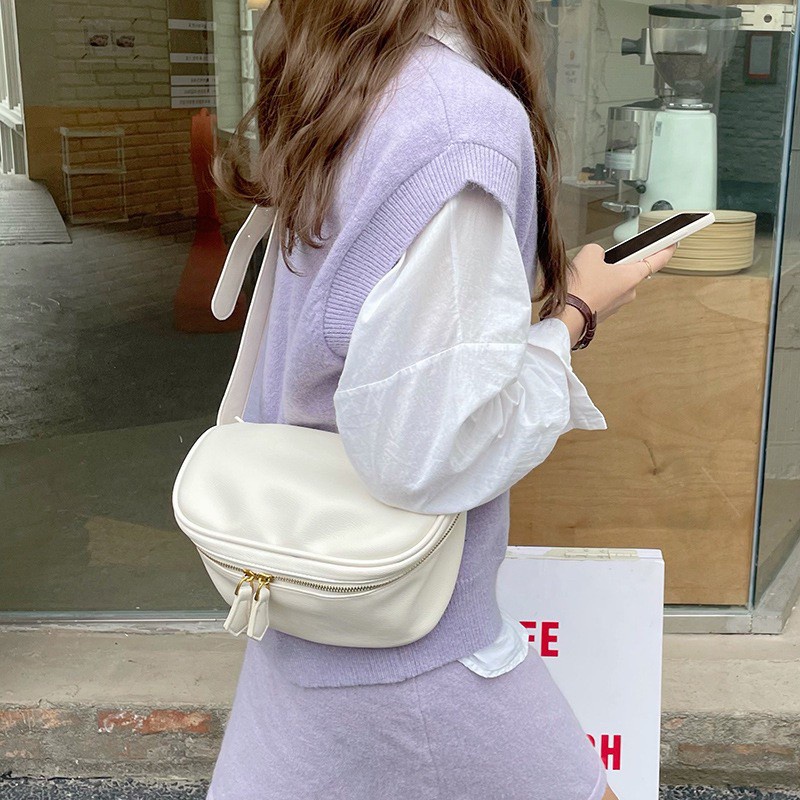 กระเป๋าหนังเกาหลี Tube หนังนิ่มทรงสวย 3 สี F131 | Shopee Thailand