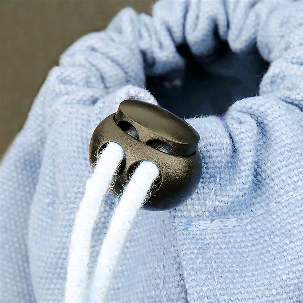 10pcs Plastic Cord Stopper Dual Holes Clothes Pants DIY Crafting Toggle ...