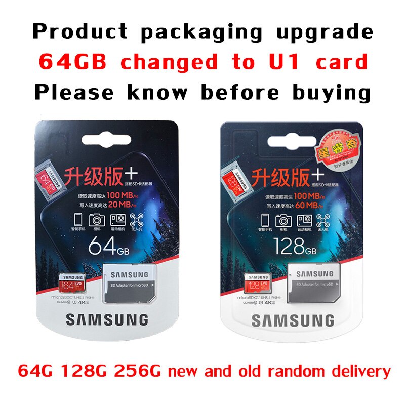 SAMSUNG Micro SD 256GB 128GB 64GB MicroSD Cards Memory Card 100M/s C10 ...