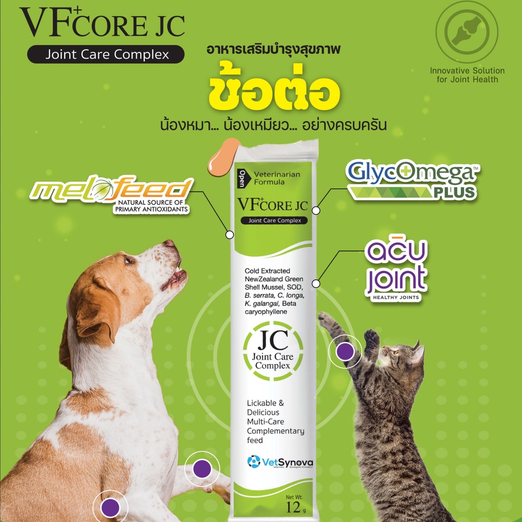 VF core : JC อาหารเสริมหมาแมว ขนมแมวเลีย สูตรสีเขียว บำรุงข้อ กระดูก ...