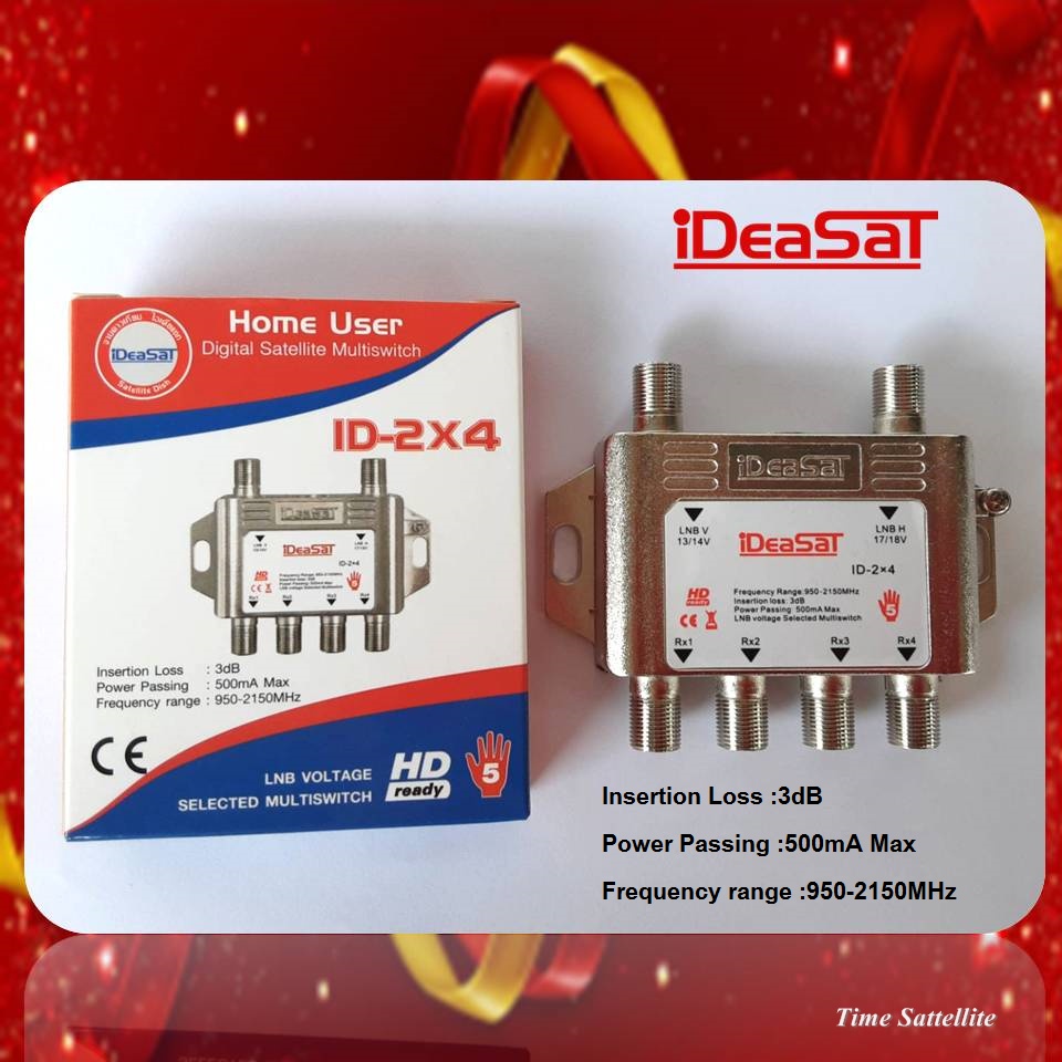 มัลติสวิตช์ iDeaSaT Multi Switch ID-2x4(เข้า2ออก4) แยกอิสระ 4 จุด ...